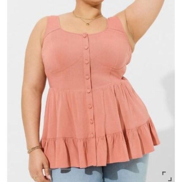 torrid | Tops | Nwt Torrid Desert Sand Fit And Flare Rayon Slub Corset ...